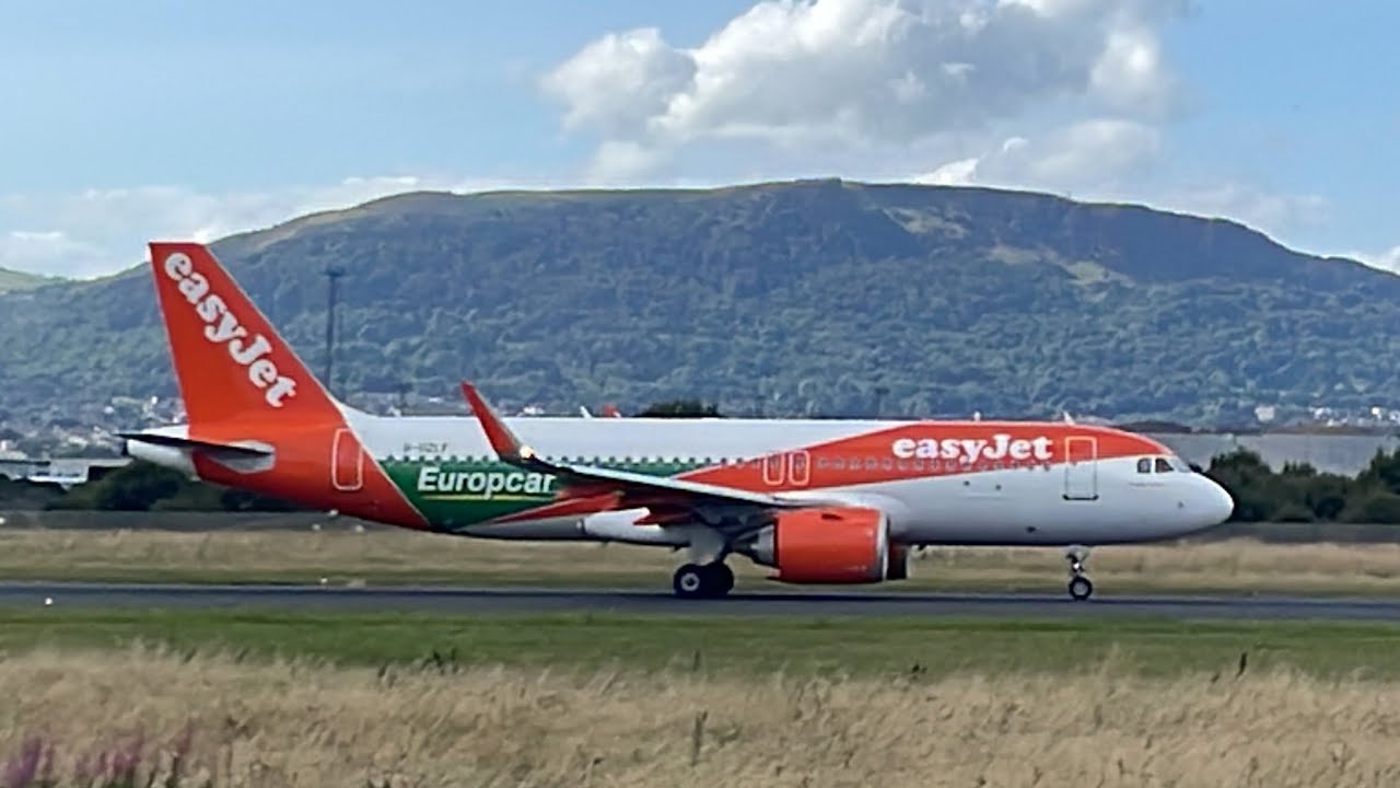EasyJet Europcar livery taxiing at BHD - YouTube