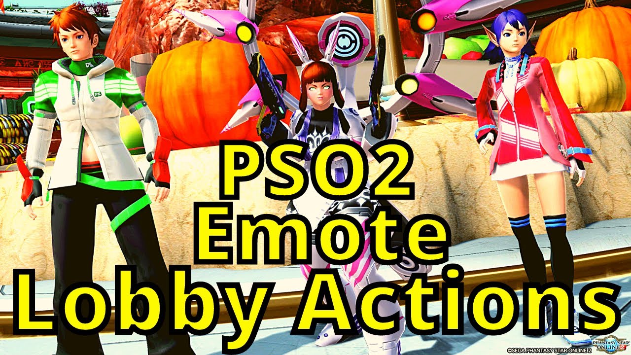 PSO2 429: Sit 5 Emote Lobby Action - YouTube