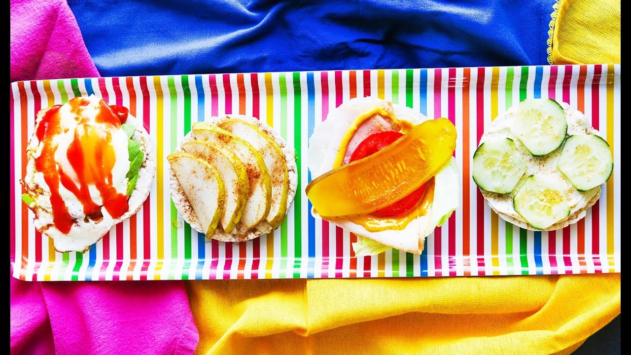 Four Easy Rice Cake Topping Ideas - perfect EASY snacks! - YouTube
