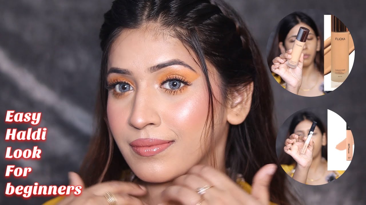Self Haldi Makeup Tutorial | Step By Step For Bride | Affordable Makeup For beginners - YouTube