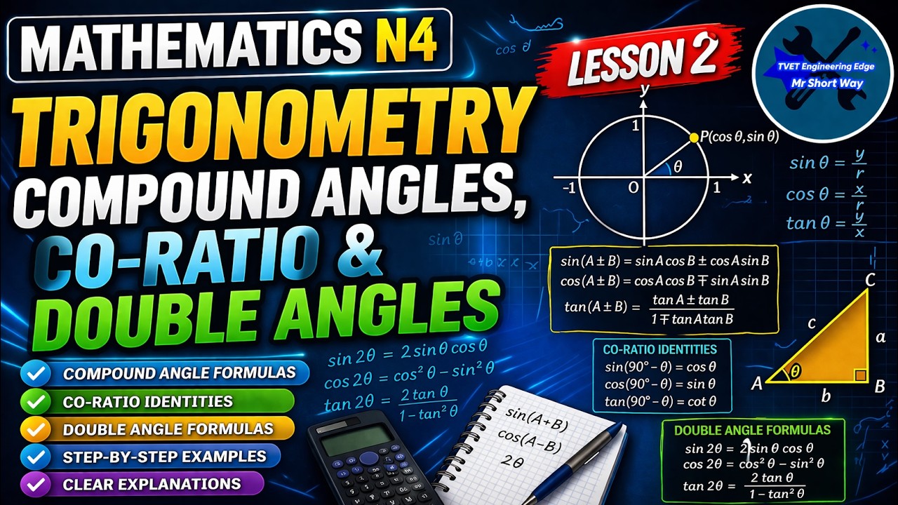 Mathematics N4 Trigonometry Compound Angles, Co Ratio & Double Angels ...