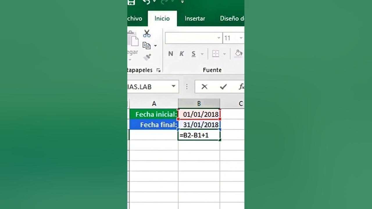 Calcular la diferencia entre dos fechas en excel - YouTube