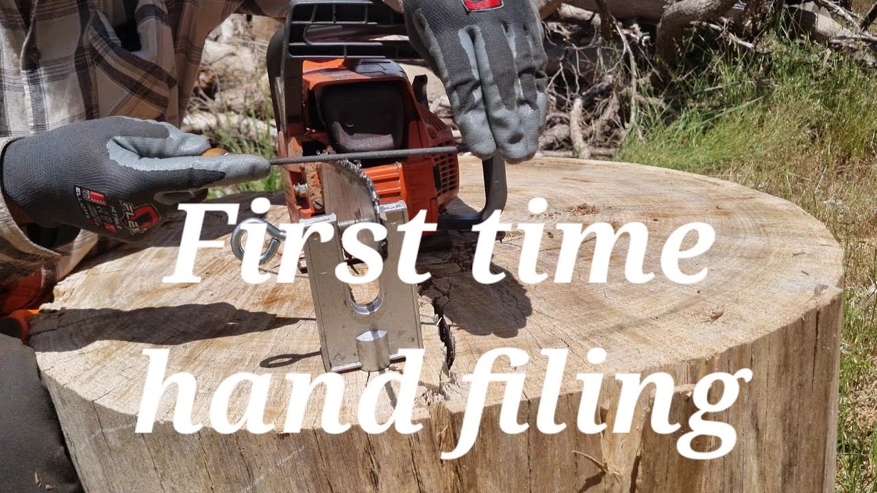 First time hand filing - YouTube