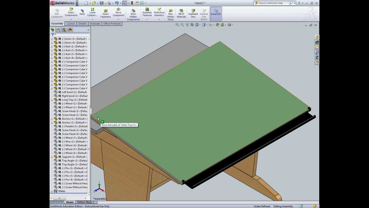 Drafting Table Solidworks Demo - YouTube