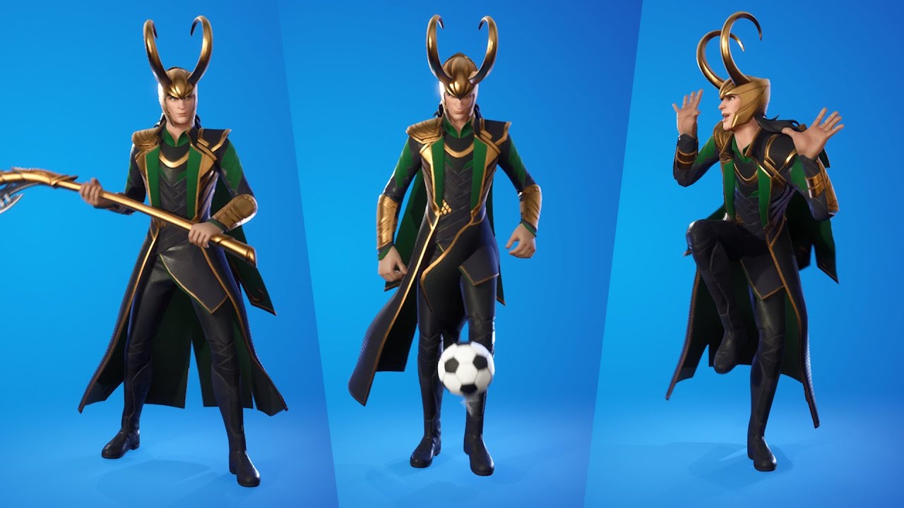 Loki Skin Showcase with popular Emotes & Dances - Fortnite - YouTube