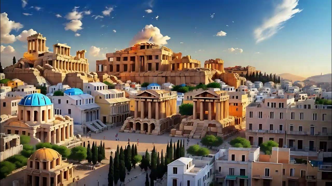 Free Stock Videos - AI animation - Greek ancient city of Athens with ...