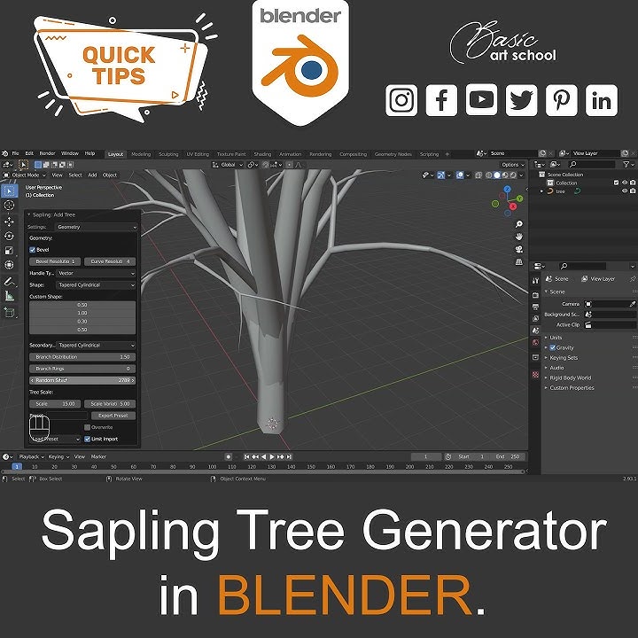 FREE Tree Creation Add-On - Sapling Tree Generator in Blender #Shorts - YouTube