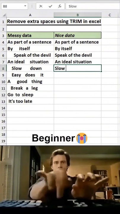 Remove extra spaces using TRIM in excel 💯 #exceltutorial #exceltips #exceltricks #spreadsheets ...