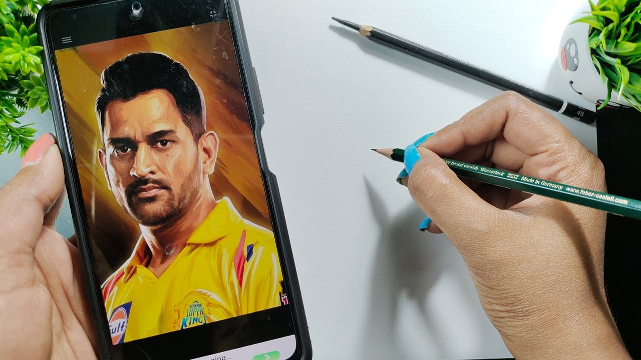 How to draw outline of MS DHONI, easy outline tutorial for beginners,# ...