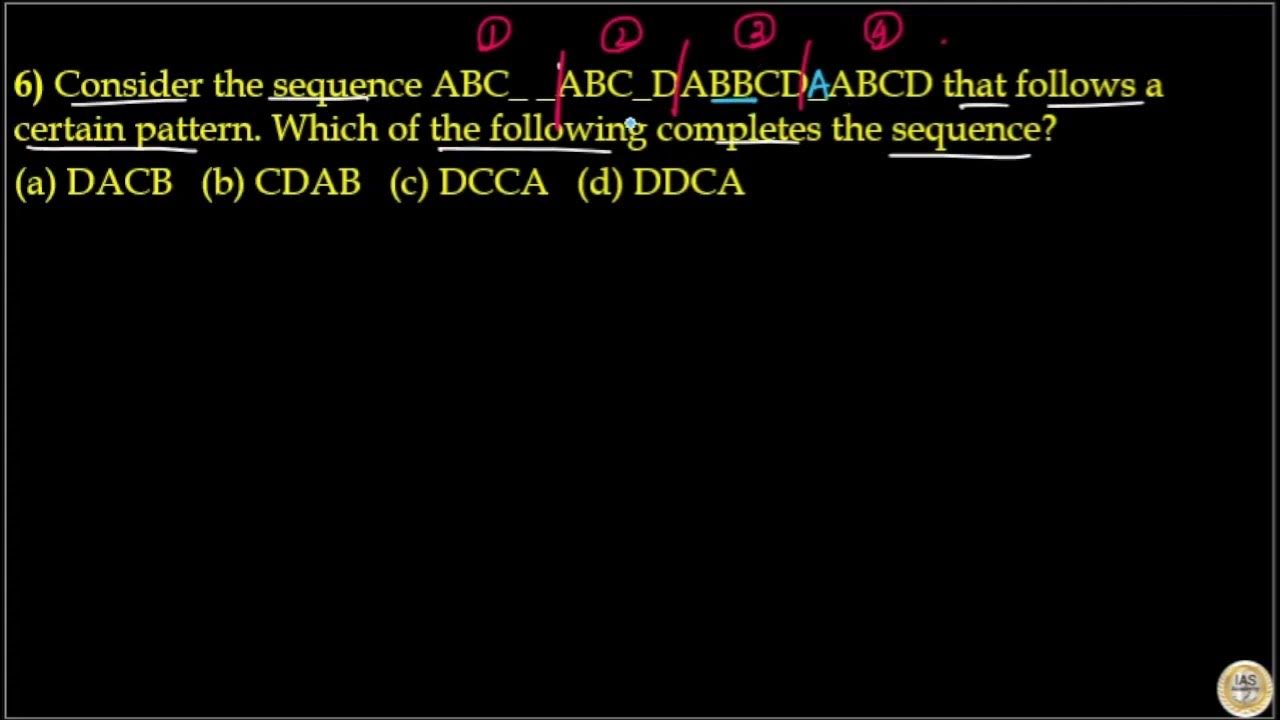 Consider the sequence ABC ABC DABBCD ABCD that follows a certain ...