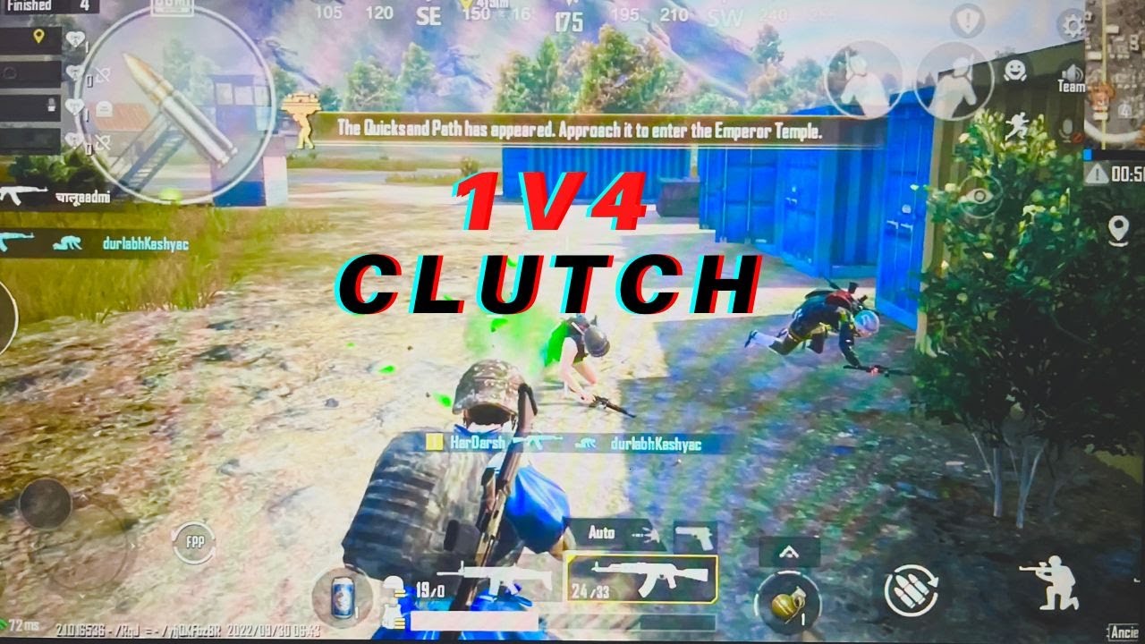 BGMI Gameplay | 1 vs 4 clutch | BGMI Full Graphics Gameplay - YouTube
