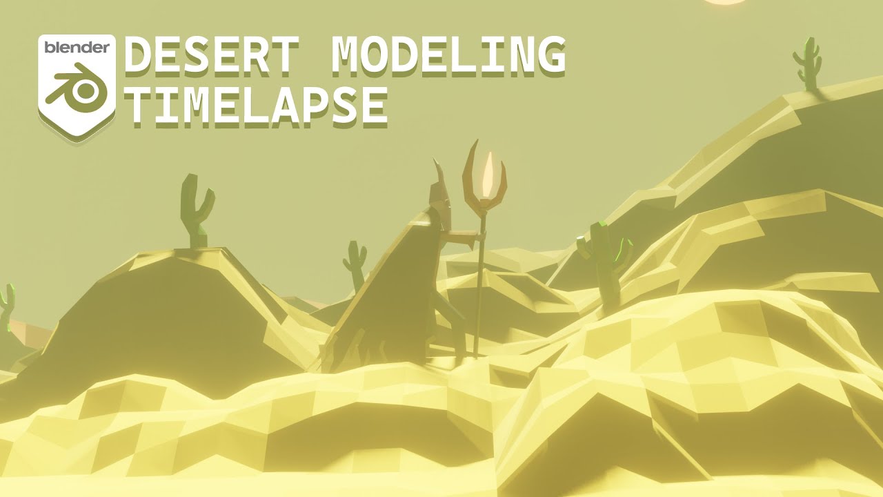 Blender 3D low poly desert modeling timelapse - YouTube