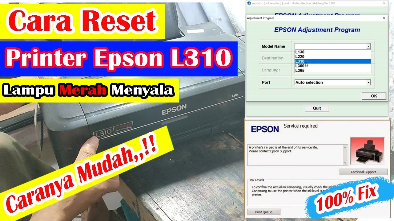 Cara Reset Printer Epson L310, A Printer's Ink pad is at the end of its ...