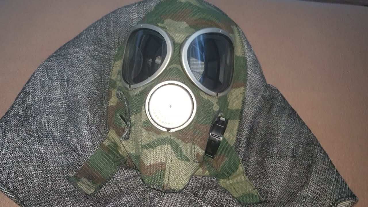 PMK 3 gas mask flora protective hood - YouTube