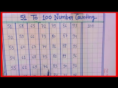 51 to 100 count & write | Learn To Count 51 to 100 | Numbers Counting ...