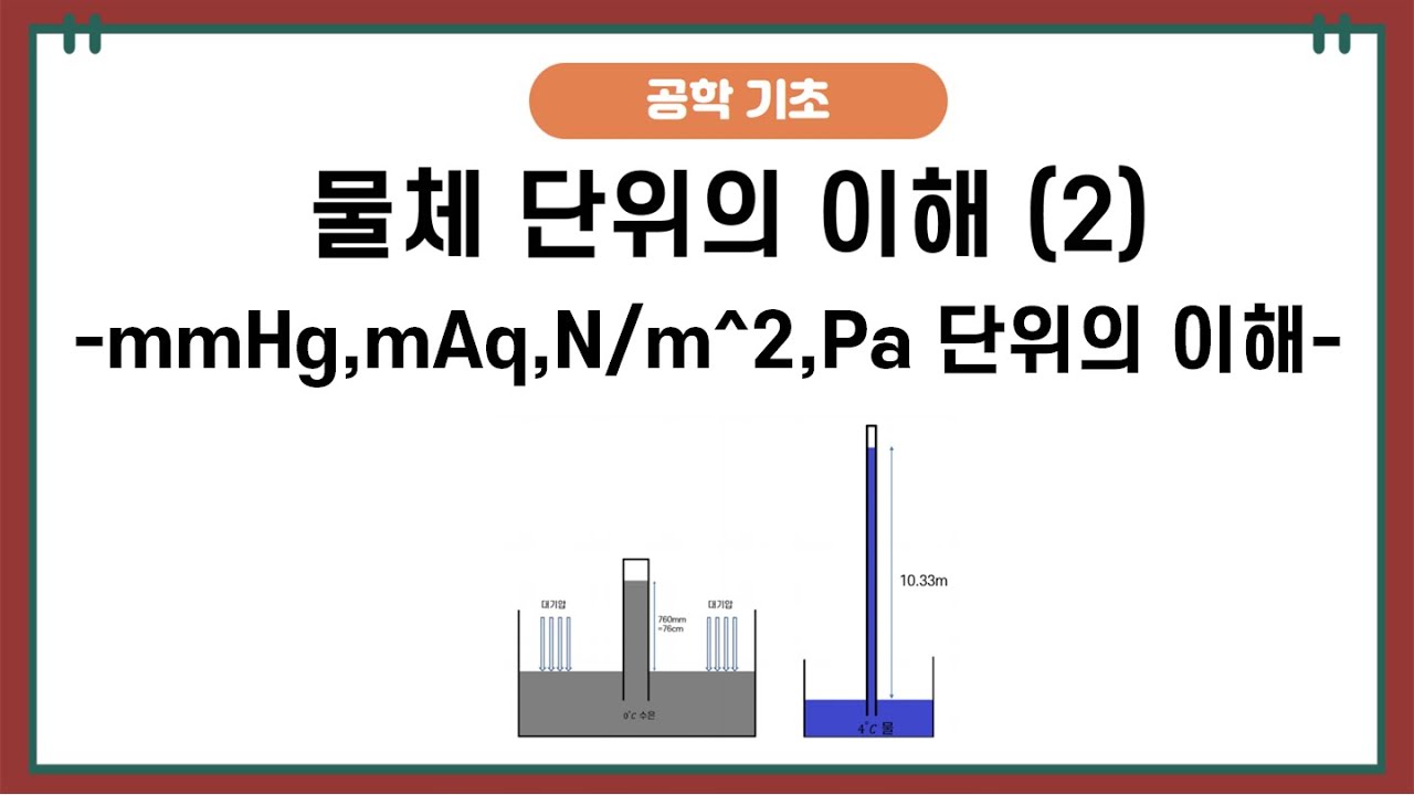  2 MmHg mAq N m 2 Pa YouTube