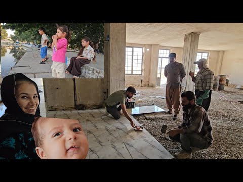 🏡💖 Sajjad & Raheleh's Dream Home Grows Daily 🧱🍆 Homemade Eggplant Stew 💕 Spring Fun with Kids 🌳💦😊