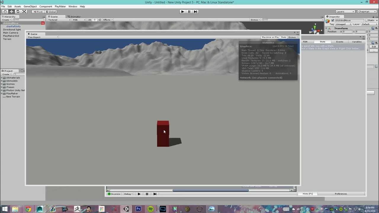 Unity Engine, Playmaker Point and Click Movement by Thomas Chapman - YouTube