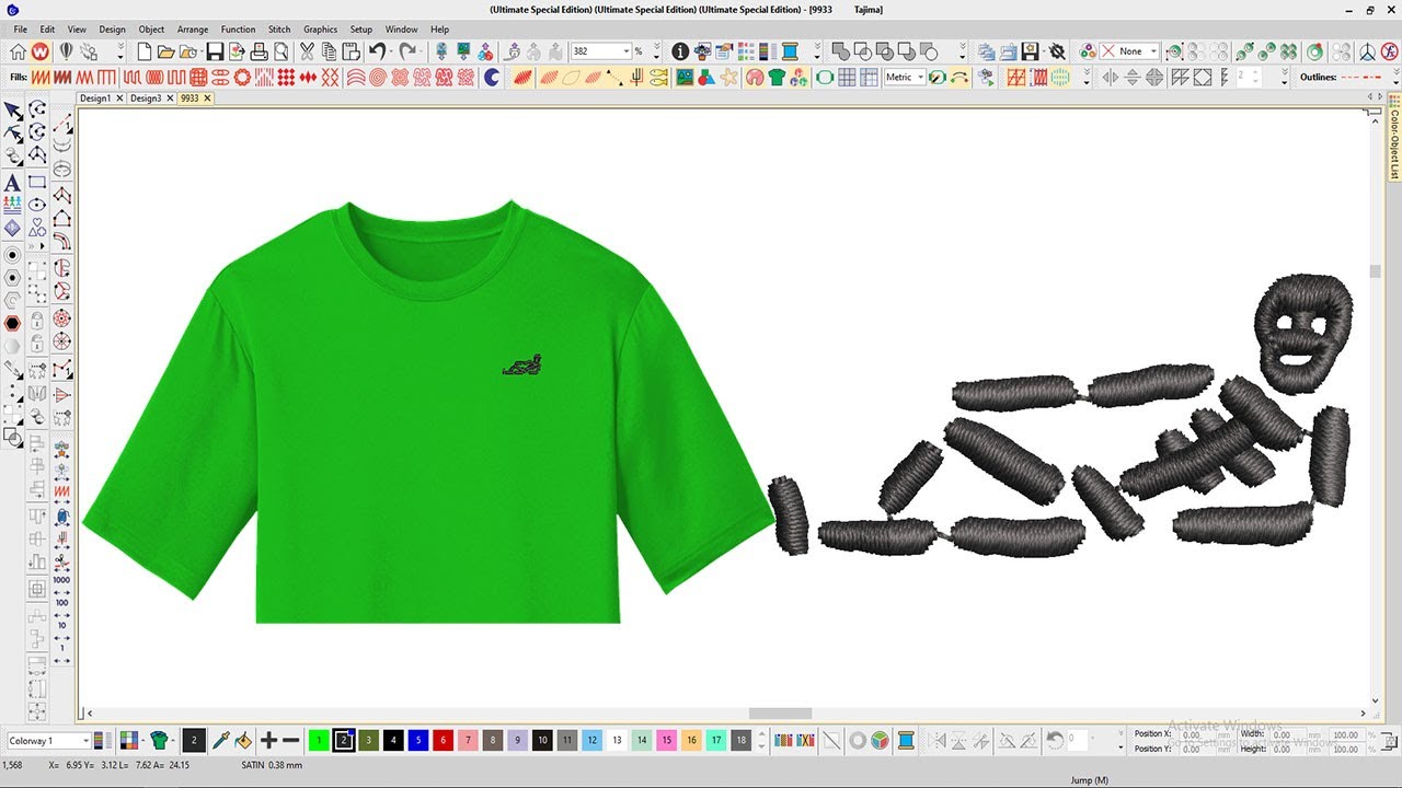 Skull Embroidery logo for T Shirt - YouTube