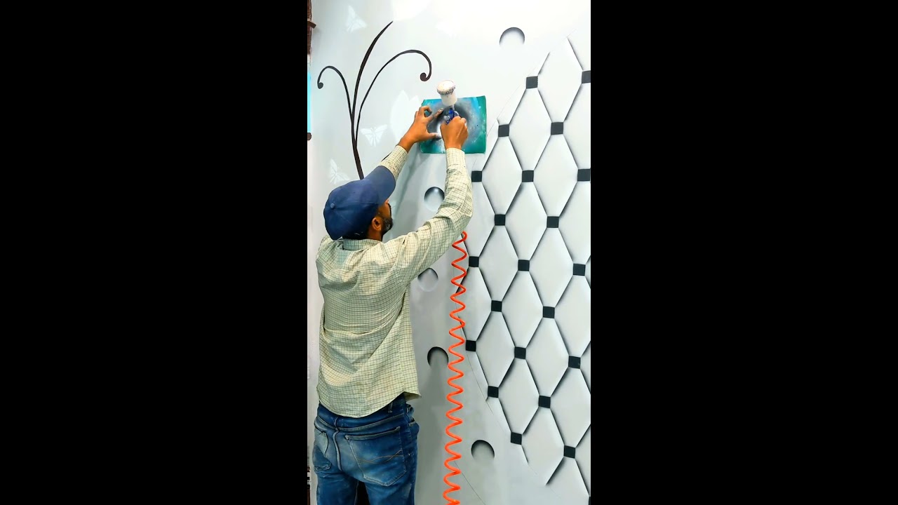 How To 3D Paint Wall Design Short shorts short YouTube How To 3D Paint Wall Design Short shorts short YouTube