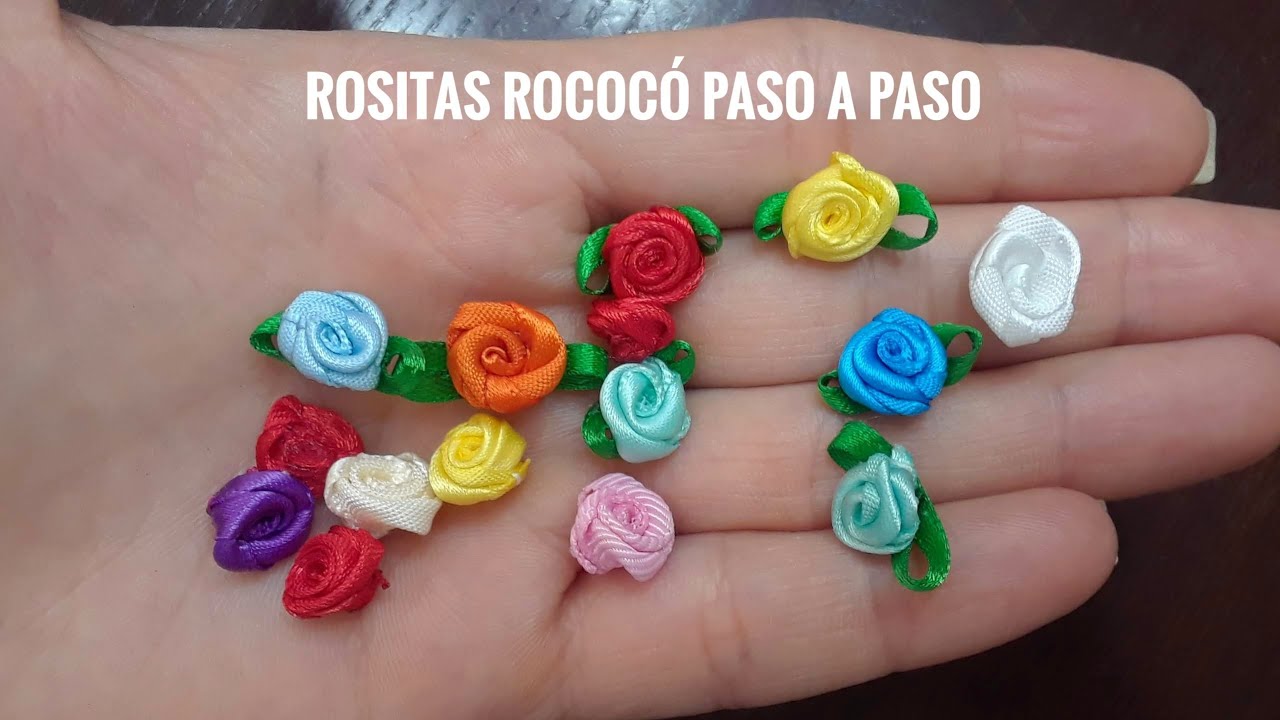 Minis Rosas Rococo hechas con RETAZOS de listón | DIY Ribbon Rococo ...
