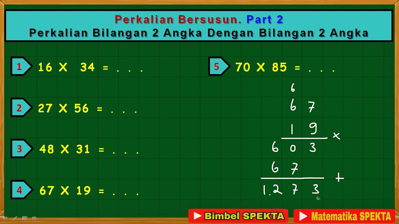 Cara Perkalian Bersusun. Part 2, Perkaluan Bersusun Bilangan 2 Angka ...