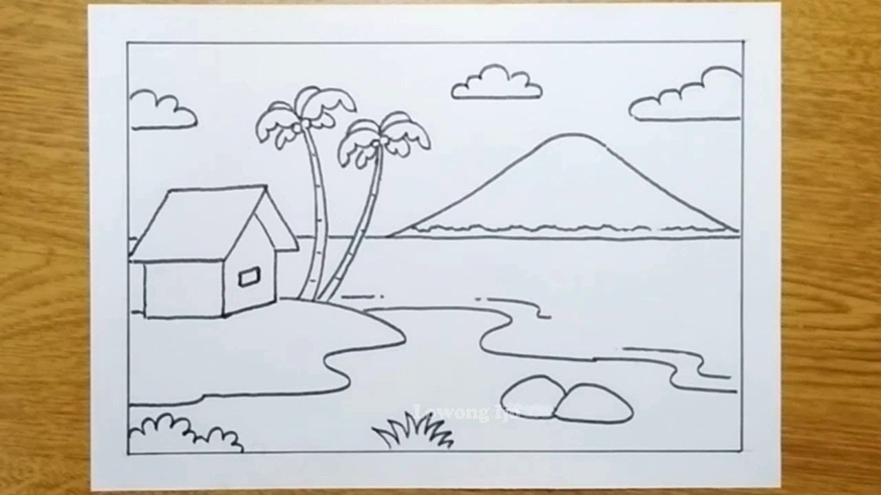 Mewarnai Gambar Pemandangan Sketsa Gambar Pemandangan Jual Sketsa