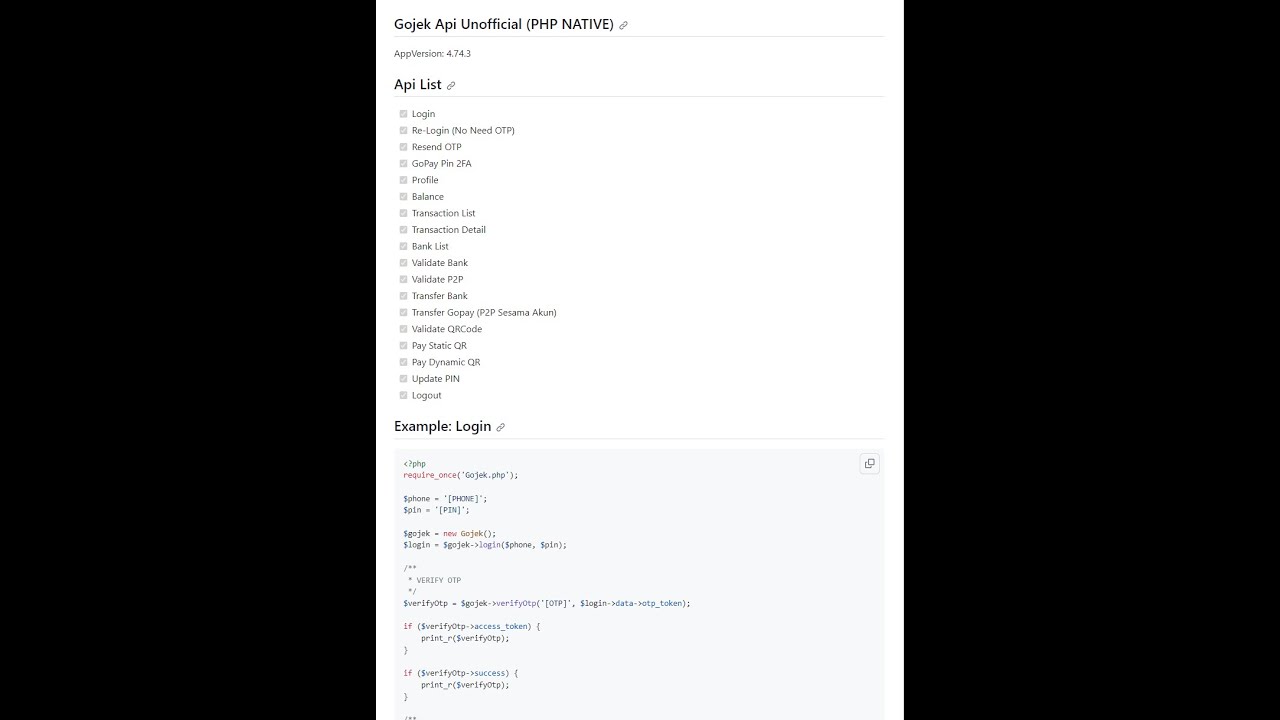 Unofficial Gojek API (PHP Native) - YouTube