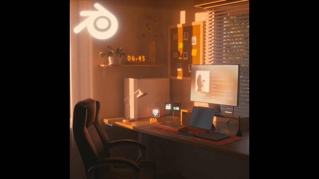 Morning / Sunset Scene blender octane render - YouTube