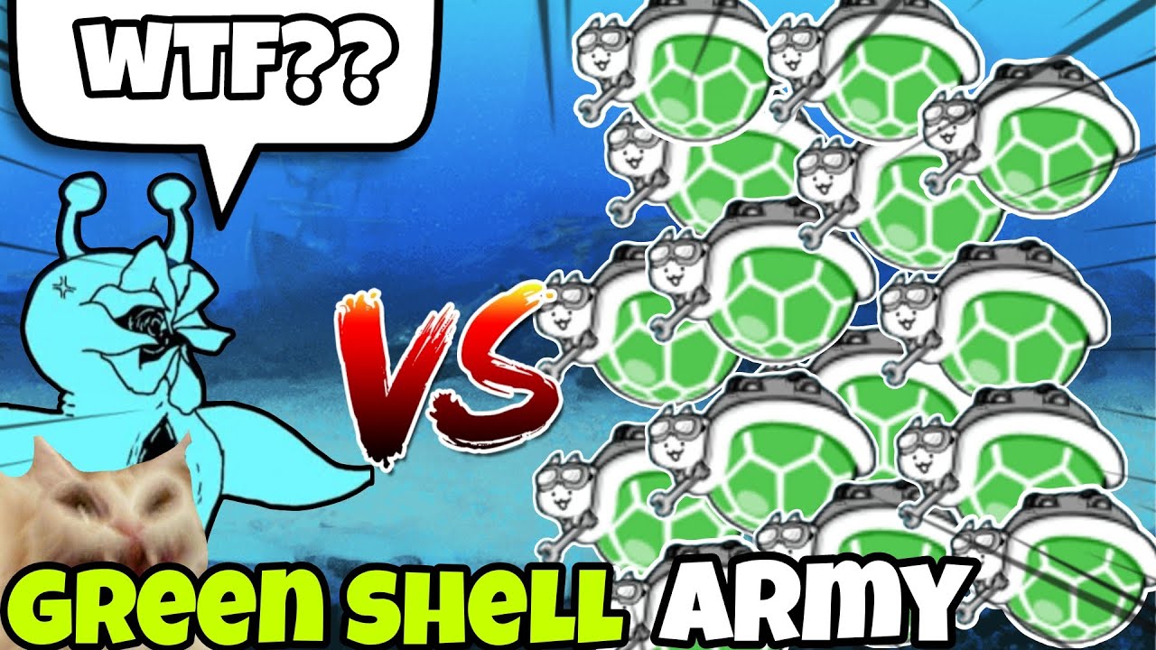 Troll stage spam green shell 🐧| the battle cats - YouTube