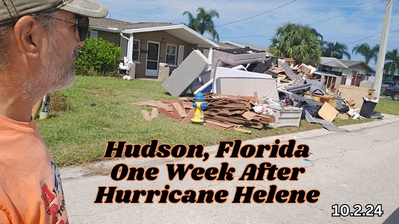 Hurricane Helene Hudson Florida One week after 10 2 24 - YouTube