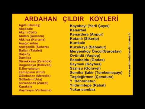 Ardahan Köyleri Eski ve Yeni isimleri