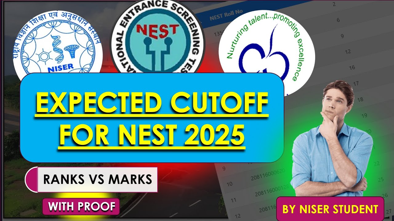 #video EXPECTED CUTOFF FOR NEST 2025 || RANK VS MARK || NEST 2025 || NISER || CEBS || RESEARCH ...