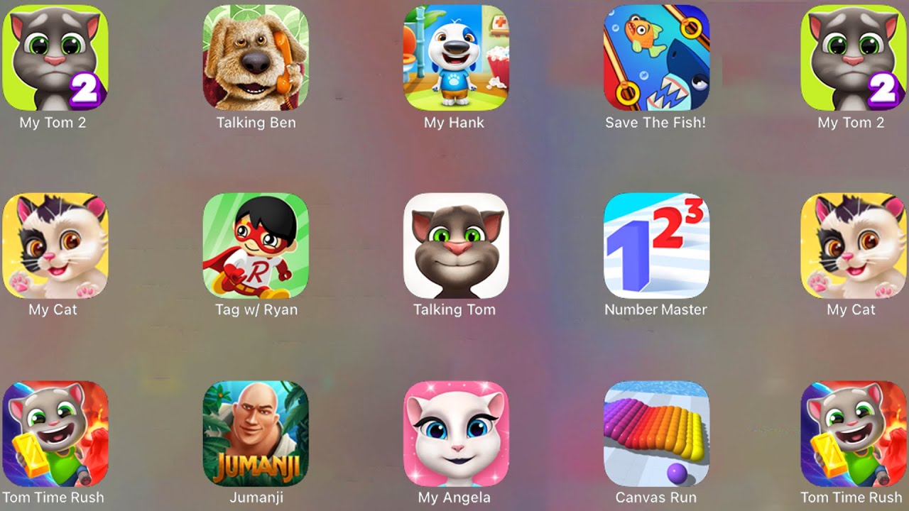 My Tom 2, Talking Ben, My Hank, Save the Fish, My Cat, Talking Tom ...