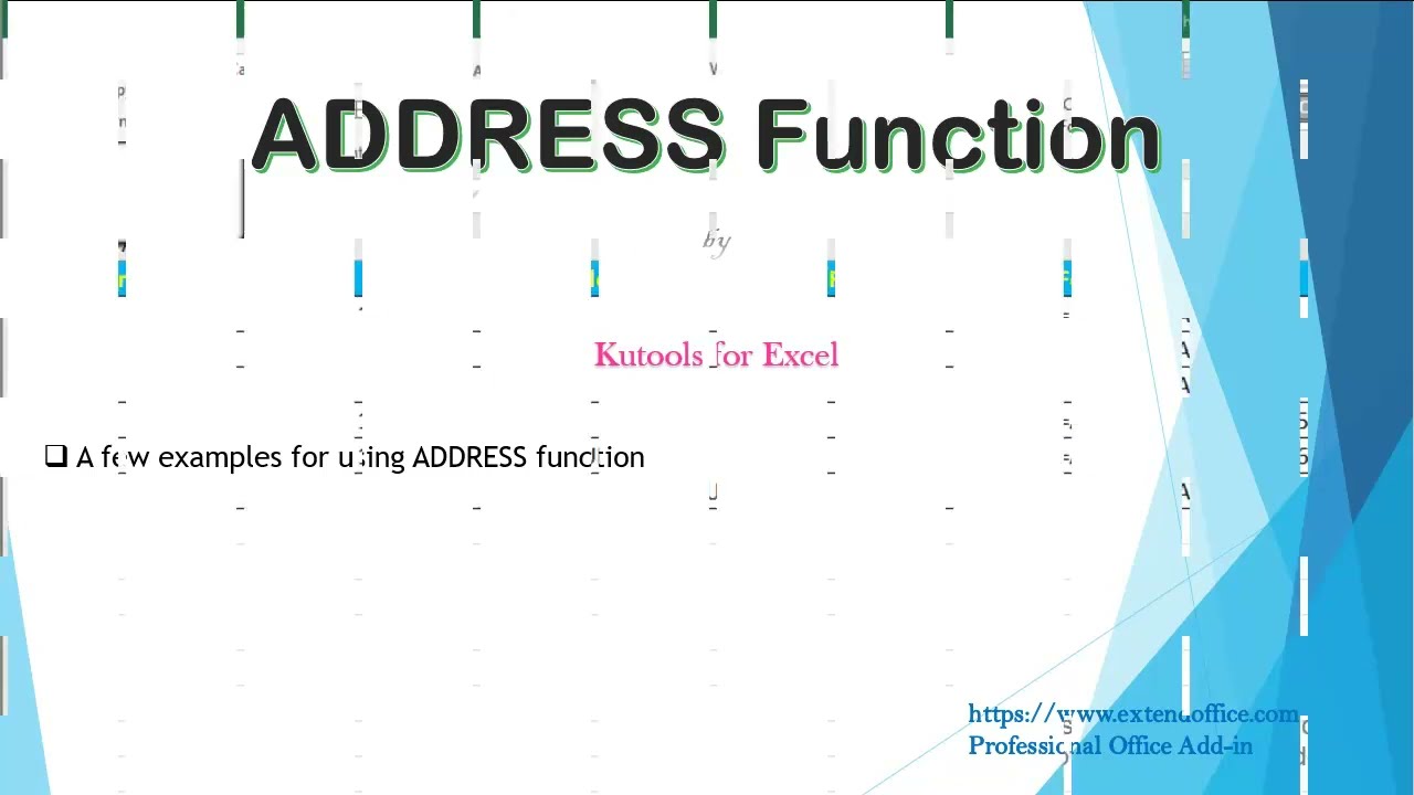 Excel ADDRESS Function YouTube Excel ADDRESS Function YouTube