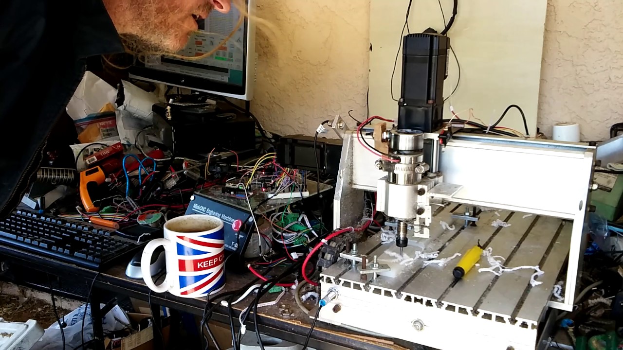 Cnc3040 cutting 141in/m 60mm/s s9000rpm pid controled DOC 1.5mm - YouTube