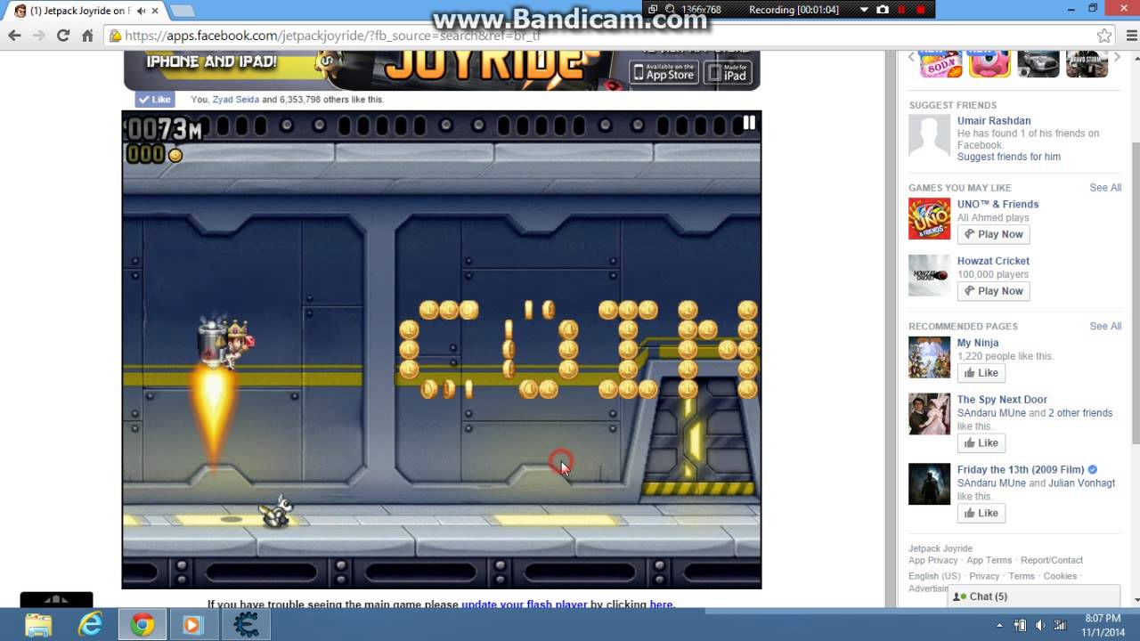 Jet pack joyride Facebook cheat - YouTube