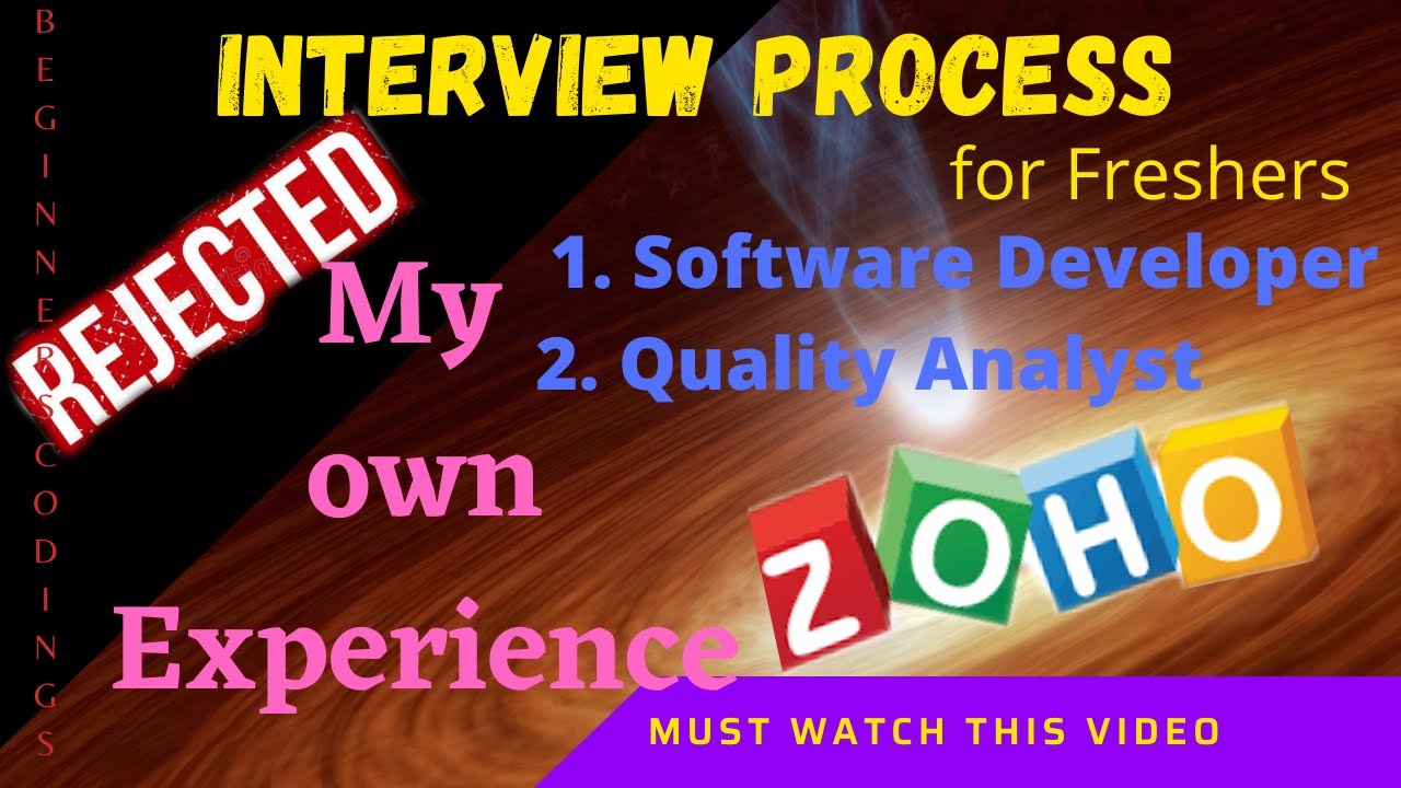 Zoho interview process for freshers | Beginners Codings - YouTube