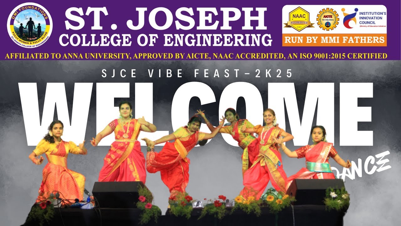 WELCOME DANCE | SJCE Vibe Fest 2025 - YouTube