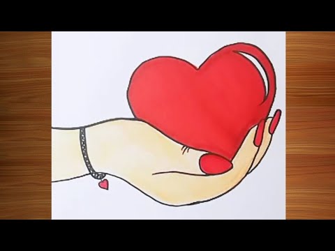 how to draw red heart drawing easy||how to draw red heart drawing easy ...