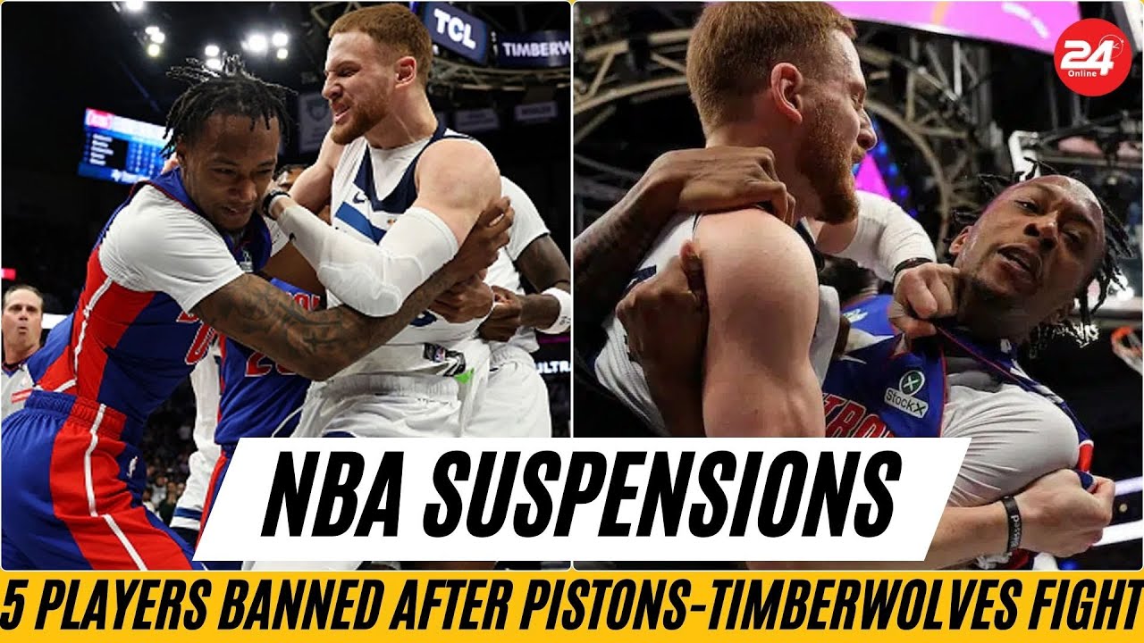 NBA SUSPENSIONS! 5 Players BANNED After Pistons-Timberwolves FIGHT ...