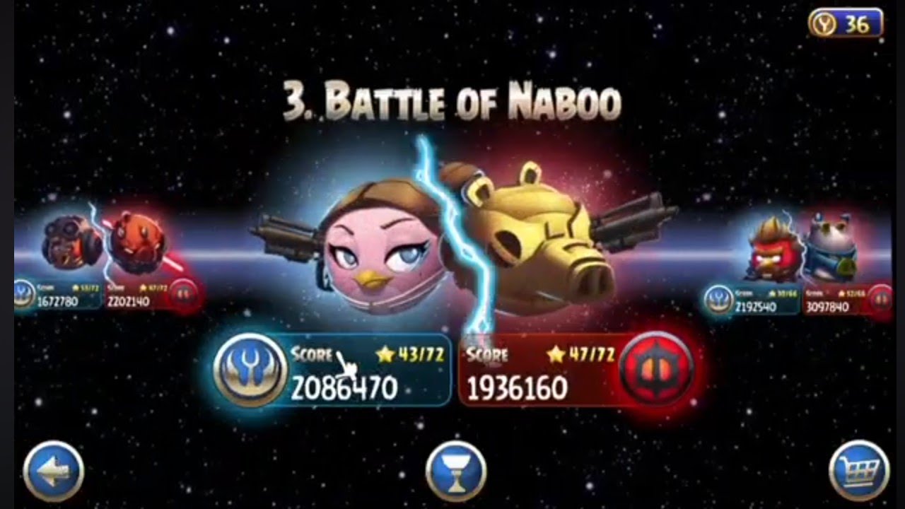 Angry birds star wars 2 Endor Luke, Qui Gon Jinn, Padme and Han solo vs ...