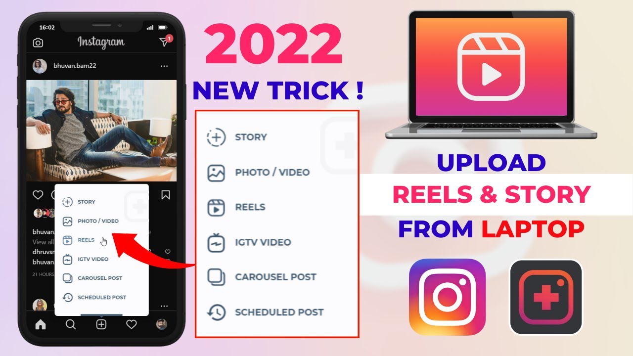 How to Upload Instagram Stories, Reels on Laptop or Mac Pc | Post # ...