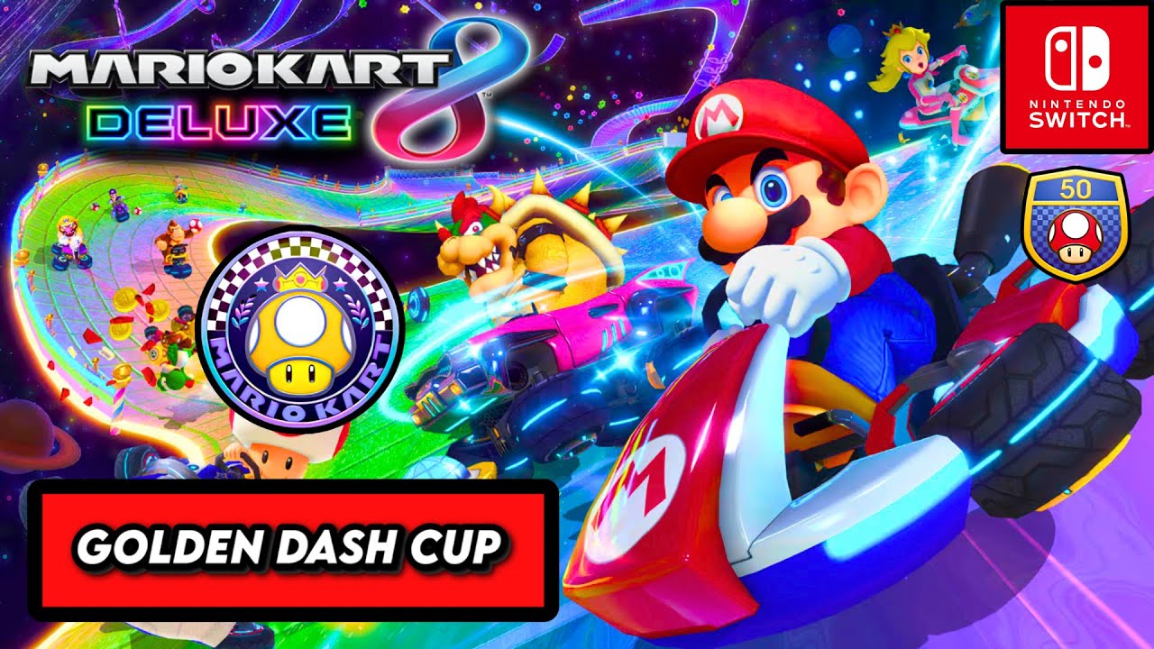 Mario Kart 8 Deluxe - Golden Dash Cup ( 50cc ) - Walkthrough - YouTube