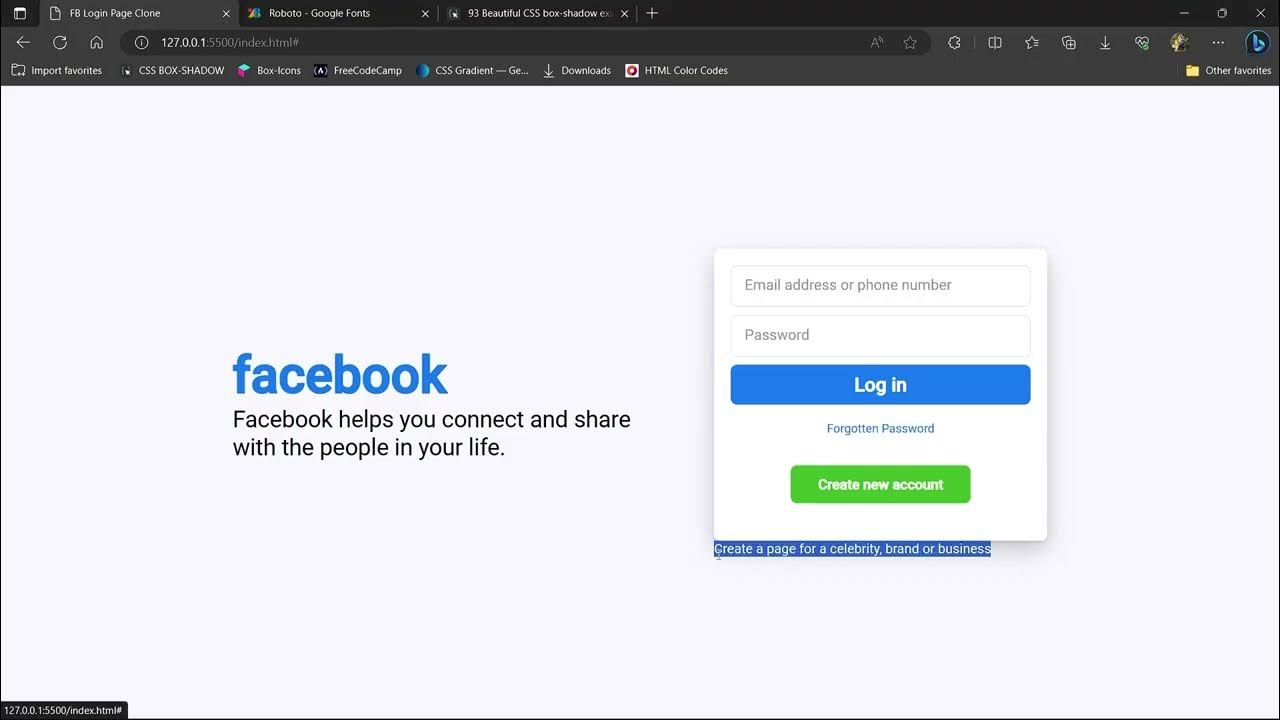 Facebook Login Page - HTML & CSS - YouTube