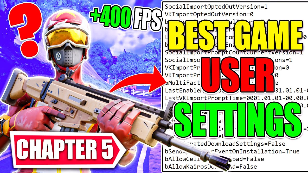 The BEST Game User Settings in Fortnite Chapter 5 🔧🔧🔧 (FPS BOOST + 0 ...