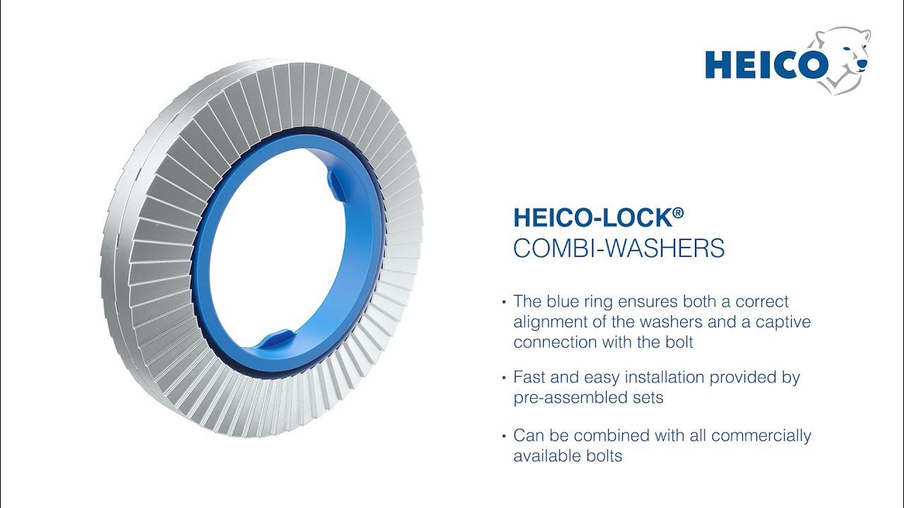 HEICO-LOCK® Combi-Washers • The efficient combined bolt securing system - YouTube