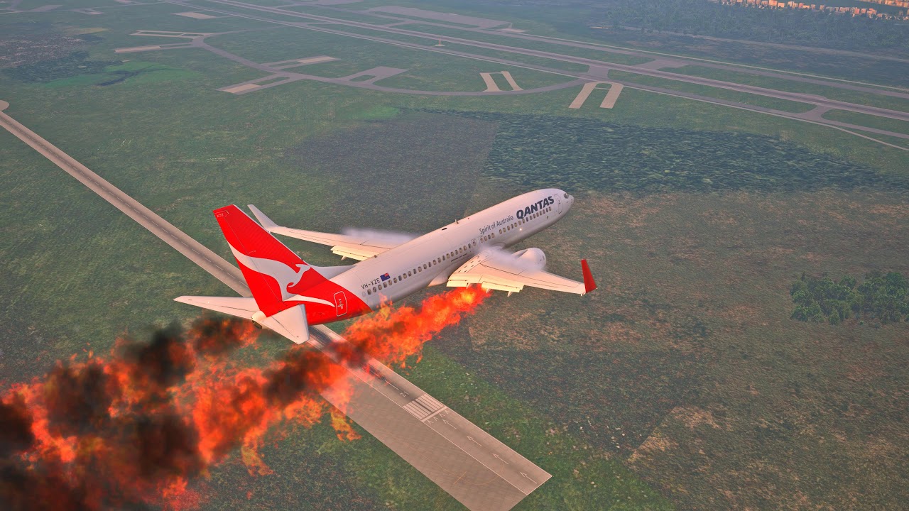 Qantas 737 Crashes at Singapore [Engine Fire] - YouTube