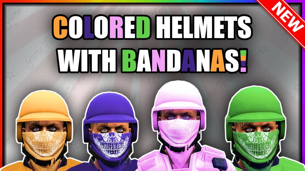 GTA 5 I HOW TO GET COLORED BANDANAS WITH COLORED HELMETS! (BEFF Only ...