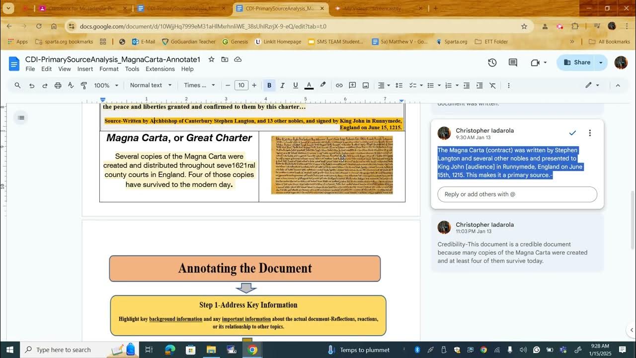 Analyzing Documents with a Graphic Organizer Part 1 Magna Carta - YouTube